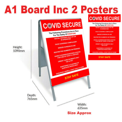 Secure Procedures in Place Posters Graphics Notice A1 Board Stand ...