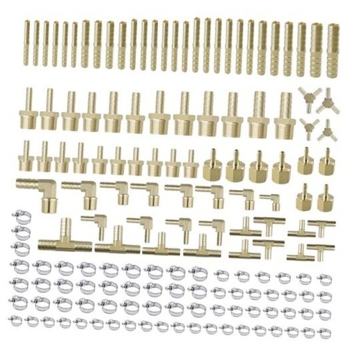 156Pcs Hose Barb Fuel Line Fittings Assortment Kit Barb Splice/Coupler ...