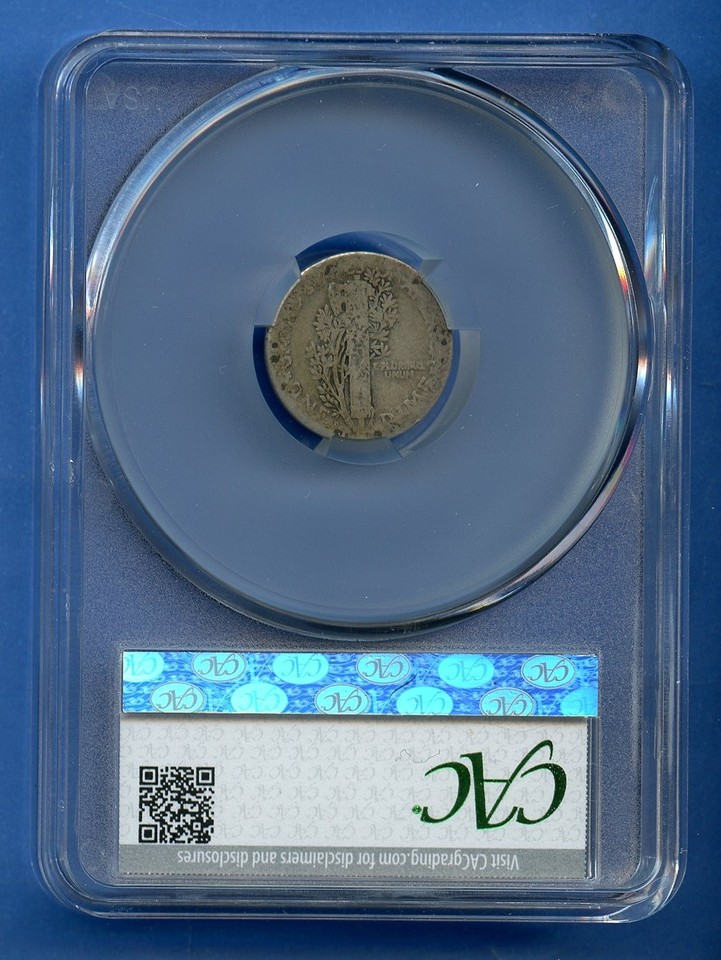 1921 D CAC AG3 Mercury Dime 10c US Mint Silver Coin Rare Key 1921-D AG ...