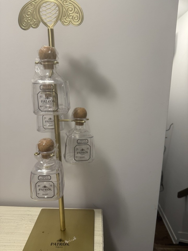 Patron tequila Display and 4 x 375 Ml Plastic Replica Vessel Gold | eBay