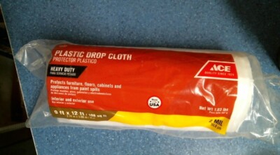 Ace 11167, 9' x 12' Plastic Drop Cloth, 2 MIL, FREE SHIPPING | eBay