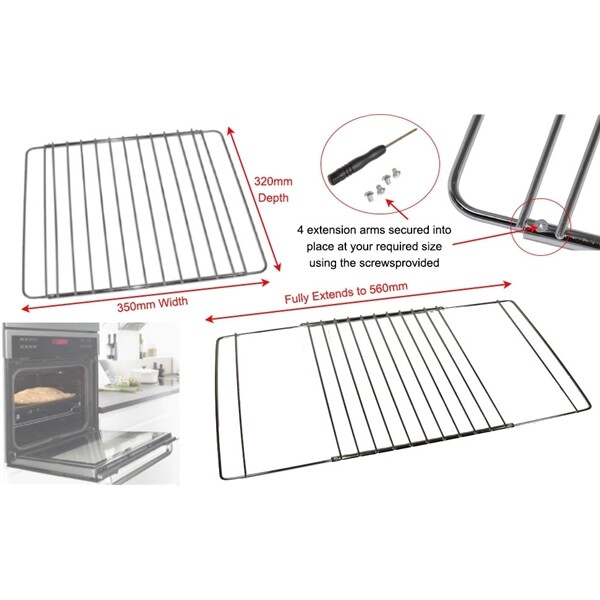 2x Universal Indesit Adjustable Oven Cooker Shelf Rack Grill 350mm To ...