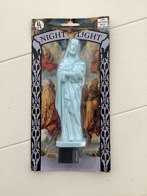 Vintage Jesus with Lamb Plastic Night Light Teal Religious On Off ...