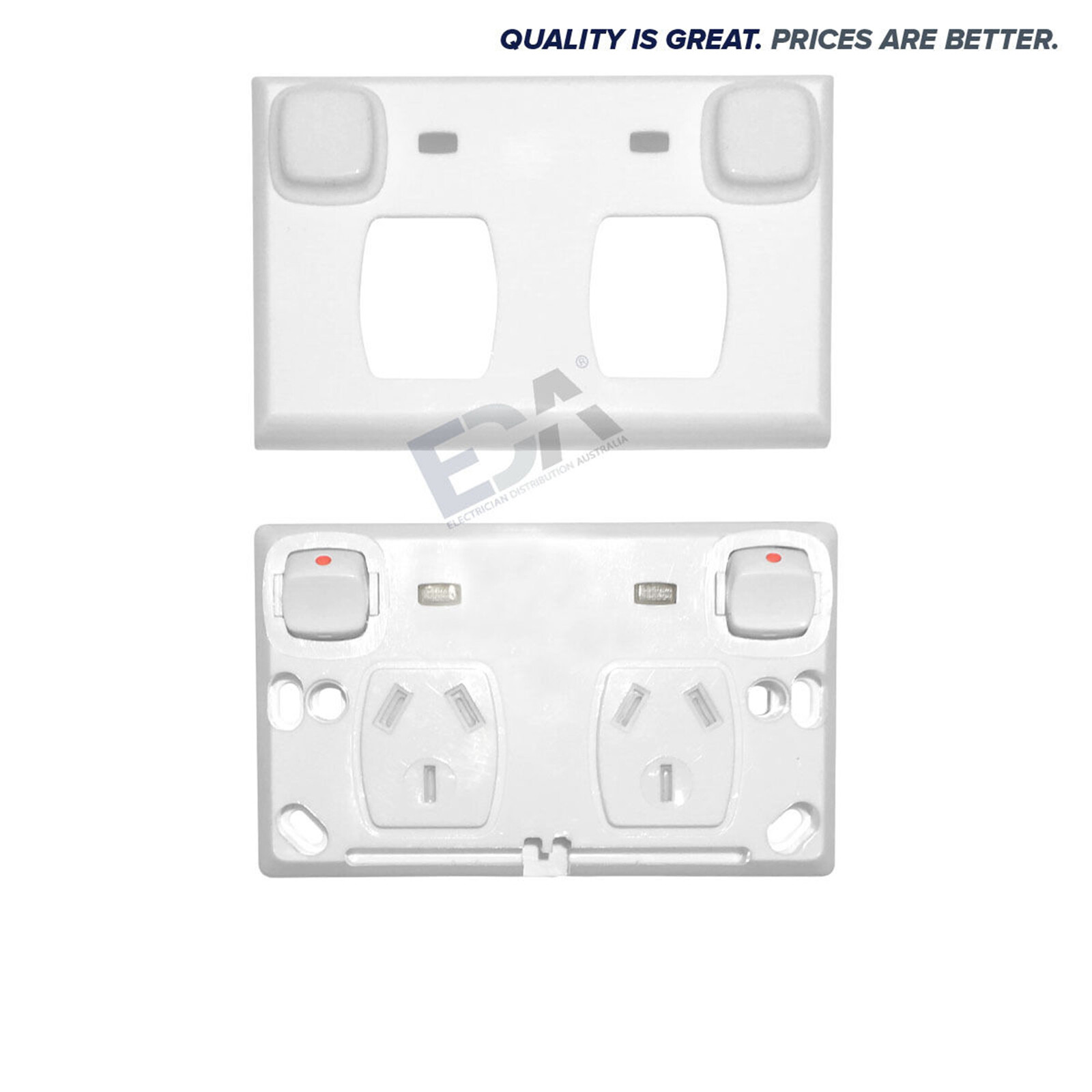 Double Power Point Outlet Twin Socket DGPO w/ Neon Indicator IP65 ...