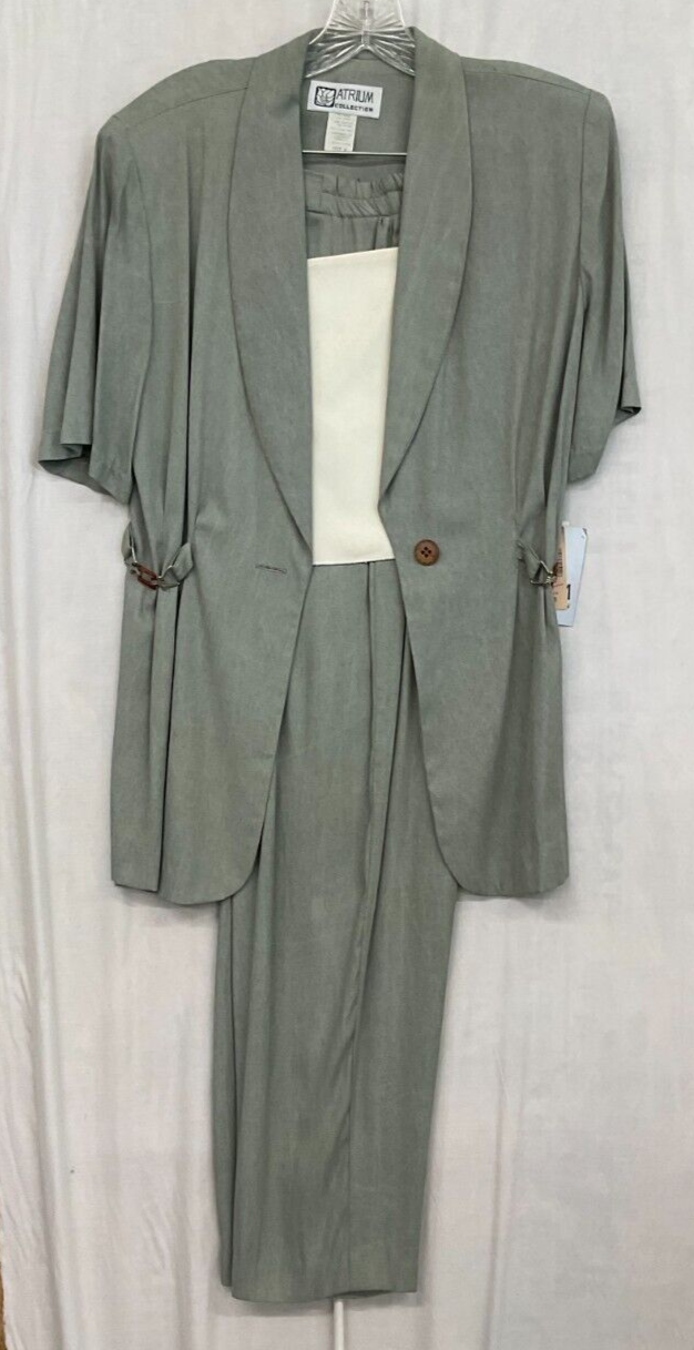 ATRIUM COLLECTION - 3 PC MOSS GREEN PULL-ON PANTS, YOKE & SHIRT/JACKET ...