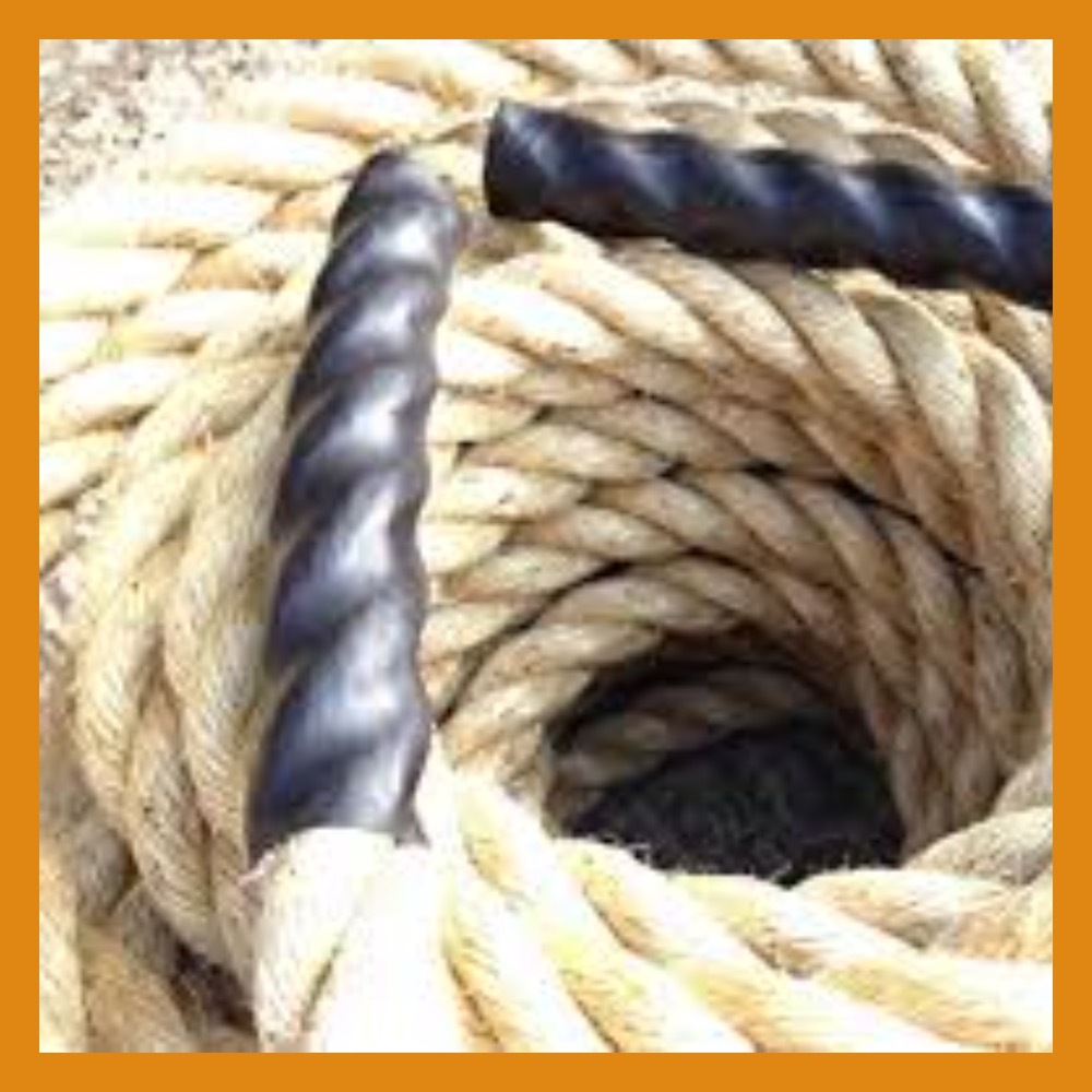 Cross Fit Functional Cross Training Gym 50mm Natural Sisal BATTLE ROPE ...