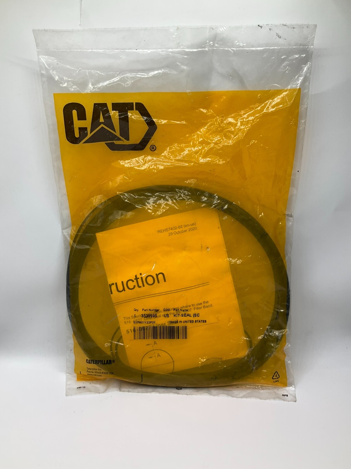 (QTY 1) GENUINE CATERPILLAR CYLINDER LINER SEAL ORING GASKET #3535995 ...