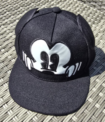 Mickey Mouse Snapback Black Hat Cap with Mickey Ears Preowned | eBay