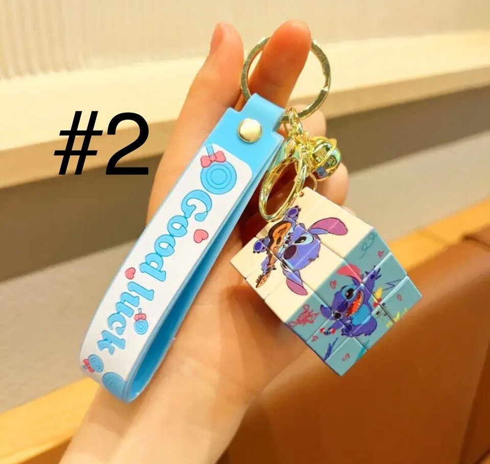 Disney Lilo & Stitch Stitch Angel Keychain Magic Cube car Keychain ...