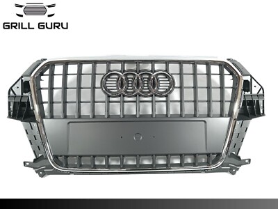 AUDI Q3 2011 - 2014 S-LINE FRONT BUMPER GRILL IN GREY WITH BADGE NEW ...