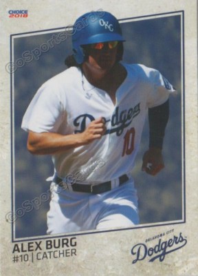 2018 Oklahoma City Dodgers Alex Burg RC Rookie Los Angeles | eBay