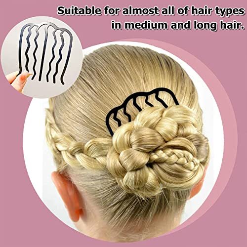 4 Pcs Hair Side Combs Vintage Hair Fork Clip U Shape Messy Bun Maker | eBay
