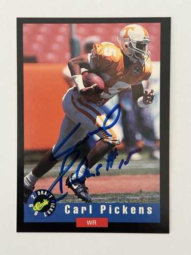 1992 Classic Draft Picks Carl Pickens Auto Signed University of ...