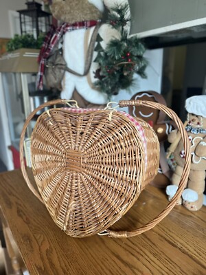 Rare Vintage 1972 Large Heart Shape Wicker Basket | eBay