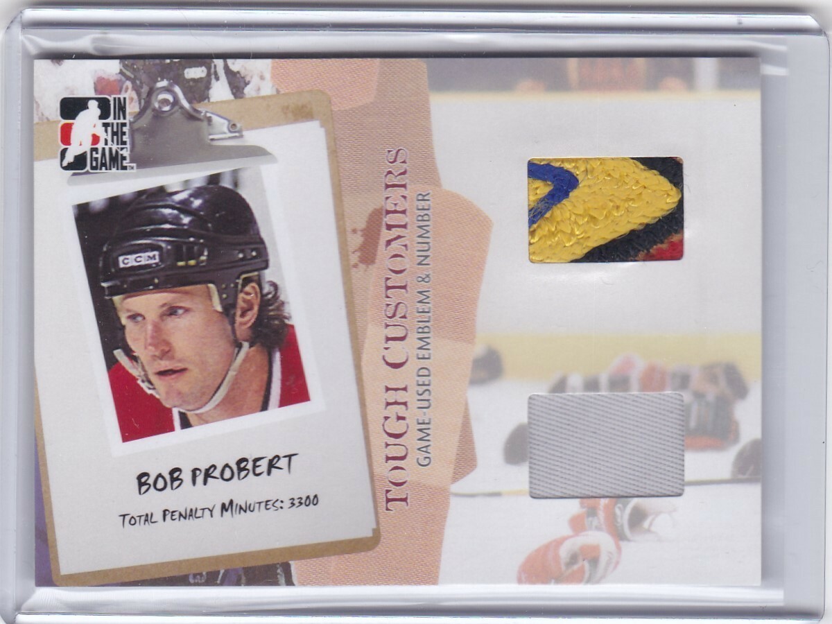 BOB PROBERT 2005-06 ITG TOUGH CUSTOMERS DUAL 4CLR LOGO PATCH BLACKHAWKS ...