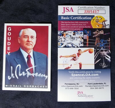 Mikhail Gorbachev signed auto baseball card 2015 Upper Deck Goudey JSA ...