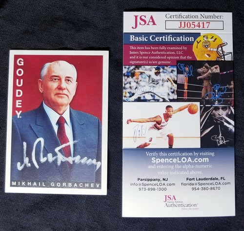 Mikhail Gorbachev signed auto baseball card 2015 Upper Deck Goudey JSA ...