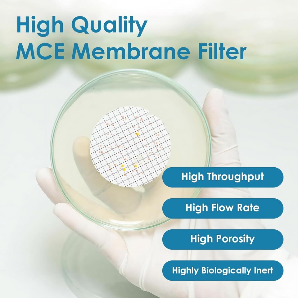 MCE Gridded Membrane Filters, 47mm Diameter, 0.22 um 0.45 μm Pore Size ...