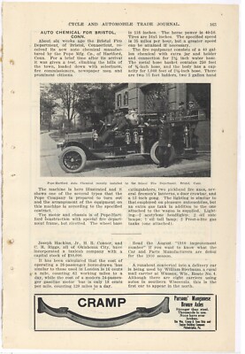 1909 Story & Pic: Pope Auto Chemical Truck for Bristol, Connecticut ...