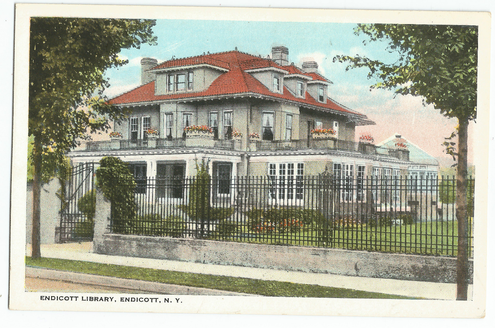 Endicott NY New York Library Vintage Postcard | eBay