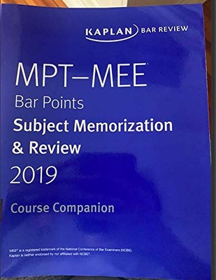 MPT-MEE Bar Points Subject Mem - ACCEPTABLE | eBay