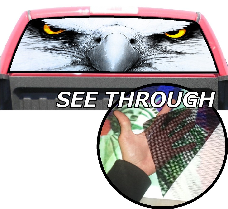 P187 American Eagle Rear Window Tint Graphic Decal Wrap Back Pickup | eBay