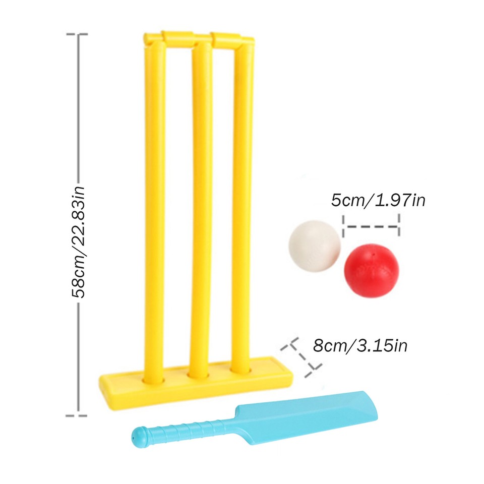 Cricket Toy Set for Beginners Child-safe Equipment Kids with Bat Stumps ...