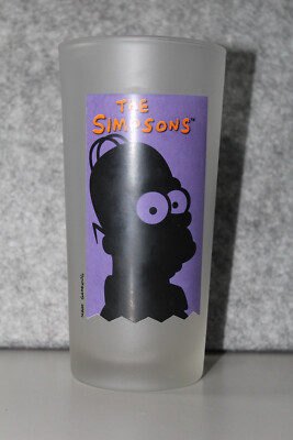 1996 HOMER SIMPSON DRINK DUFF - THE SIMPSONS Frosted Drinking Glass 90s ...
