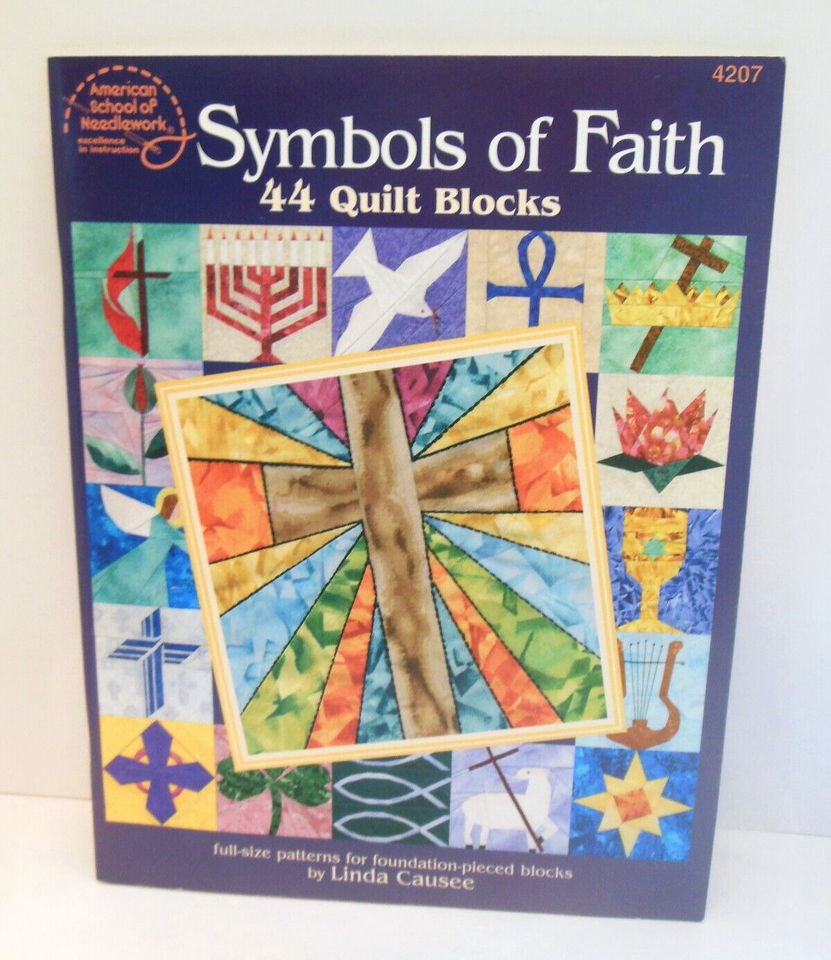 Symbols of Faith QUILTING PATTERN BOOK 44 Blocks Nativity Christian ...