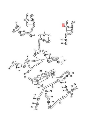 Genuine VW Caddy Touran Coolant Hose With Quick Release Coupling ...