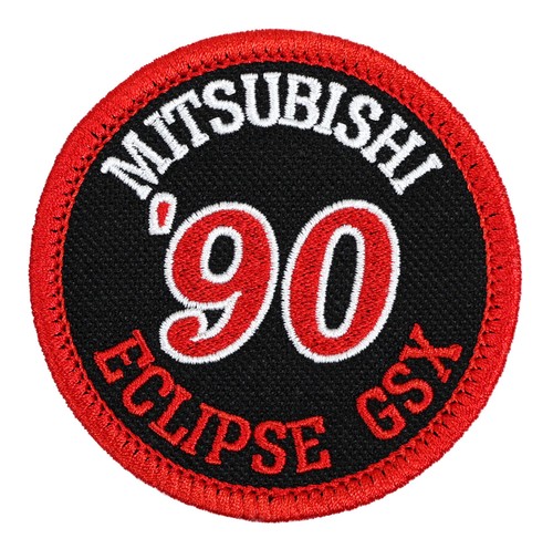 1990 Mitsubishi Eclipse GSX Embroidered Patch Black/Red Iron-On Sew-On ...