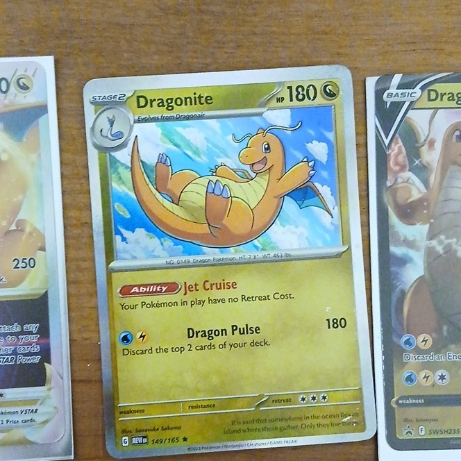 Pokémon Dragonite VSTAR Stage 2 Basic Card Lot - Pokémon GO - 3 Cards ...