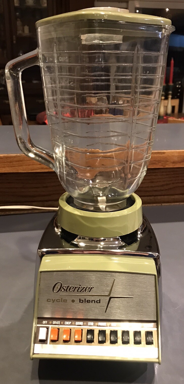 Vtg Osterizer Blender Model 647 Avocado Green Chrome TESTED Glass ...