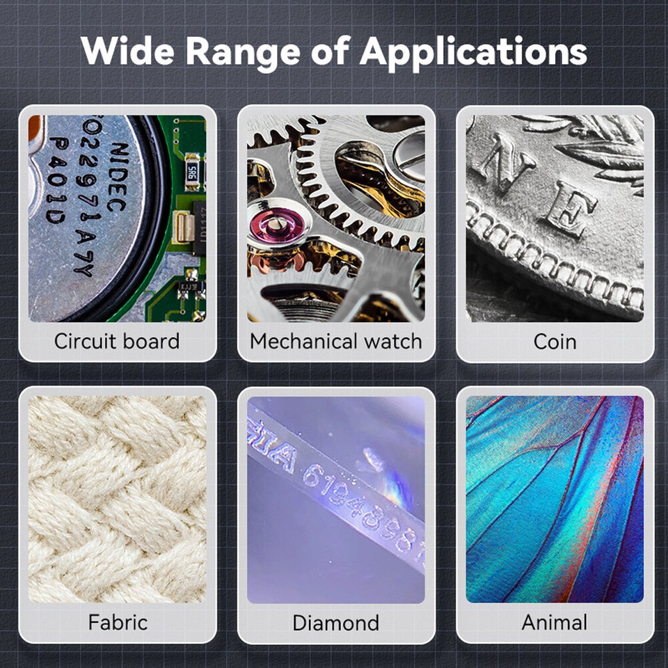 500X 2 MP HD Magnifier Magnifier Electronic Coin Magnifier with 8 LED ...