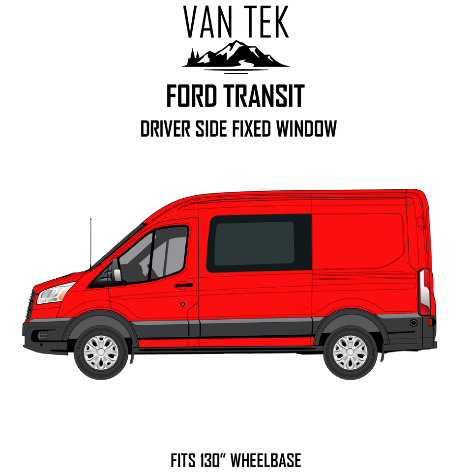 Ford Transit 130" DRIVER Side Solid Window FIT KIT AND U TRIM 2015 ...