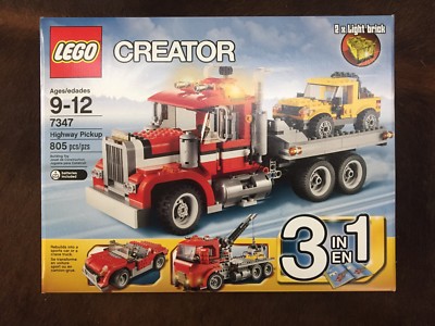 LEGO Creator 7347 Highway Pickup Tow Truck Flatbed Car Hauler ...