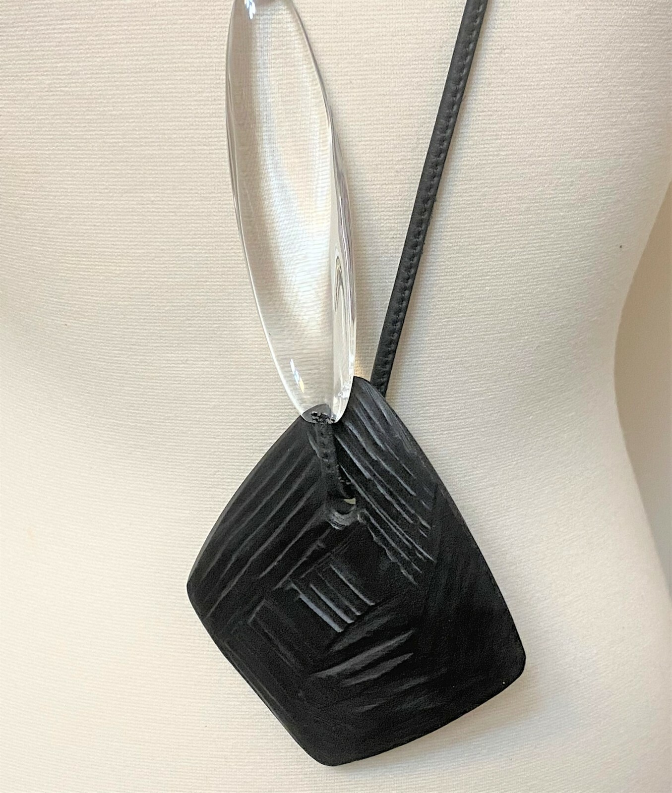 Gerda Lynggaard Monies Modernistic Leather, Lucite & Ebony Wood ...