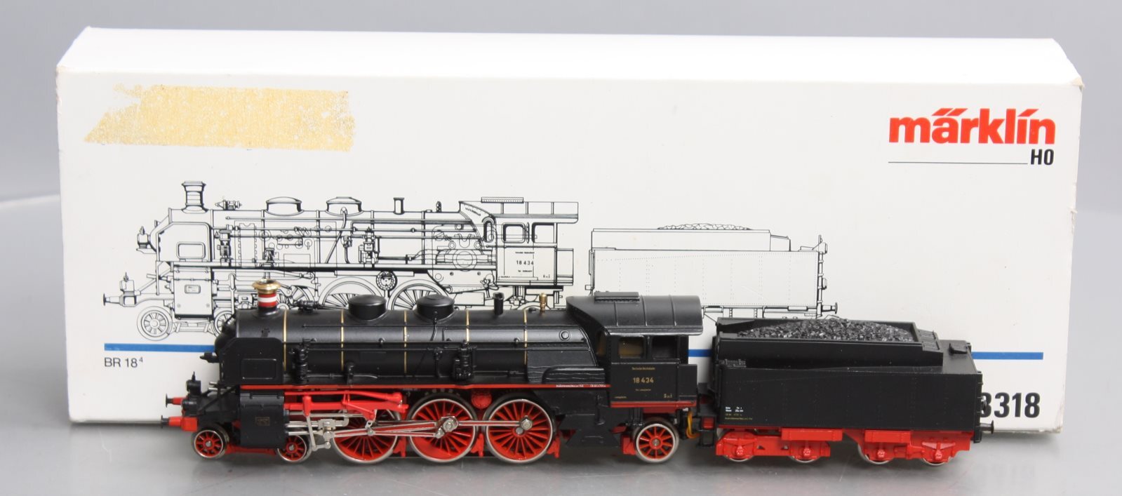 Marklin 3318 HO Scale Class 18.4 Steam Locomotive & Tender EX/Box