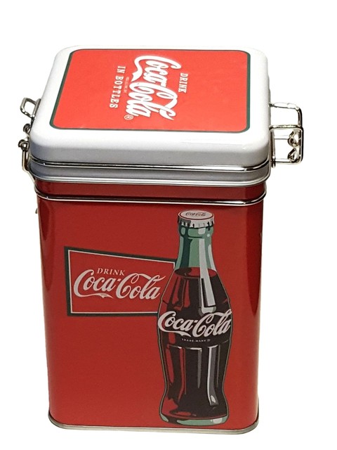 2015 Coke Coca-Cola Tin Box Company Canister Latch Top Refresh Your ...