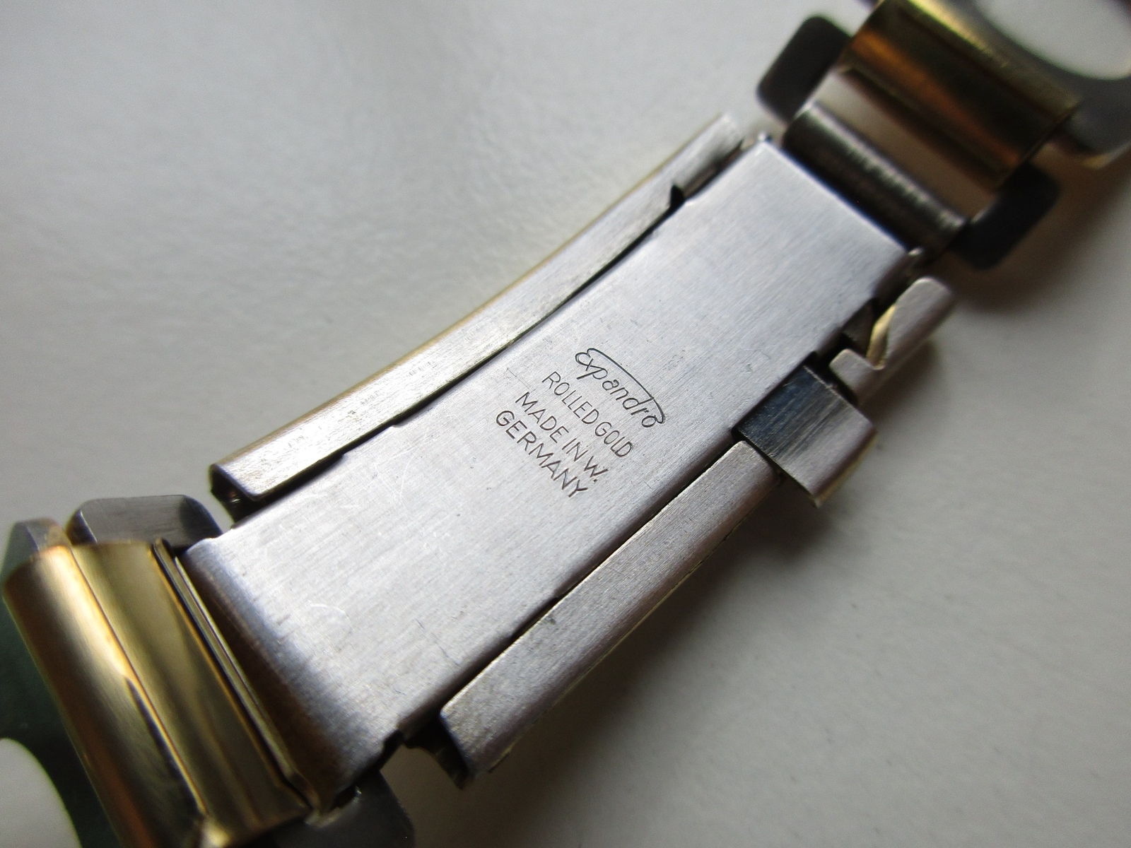 EXPANDRO N.O.S gold plated stainless steel 22 MM Germany watch bracelet ...