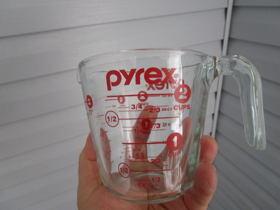 Pyrex 2 Cup Measuring Cup (w) Red lettering and Open Handle~#23~RARE ...