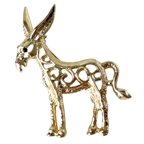 Signed Sarah Coventry Mule Donkey Brooch Pin - Open Work - Gold Tone ...
