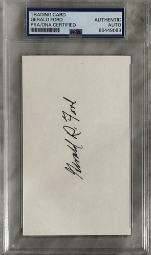 GERALD FORD Signed 3x5 Index Card..38th U.S. PRESIDENT..(d.2006) PSA ...