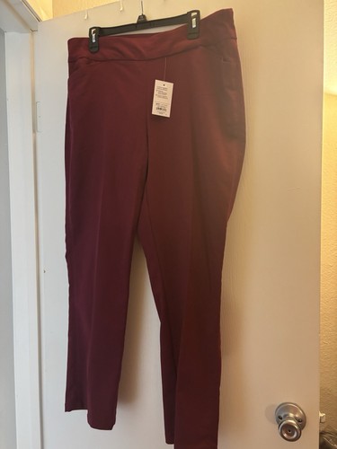 Croft & Barrow Pants Womens 16R Brown Stretch Mid-Rise Straight Leg ...
