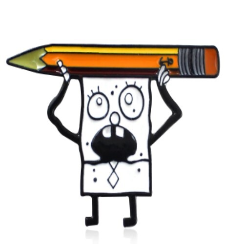 Spongebob Squarepants Doodlebob holding pencil enamel pin | eBay