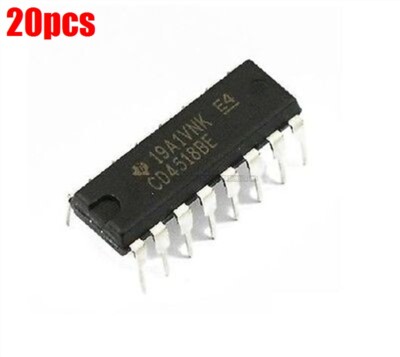 20Pcs Dual Up-Counters DIP16 CD4518BE Cmos DIP-16 Ti CD4518 Ic New wo ...