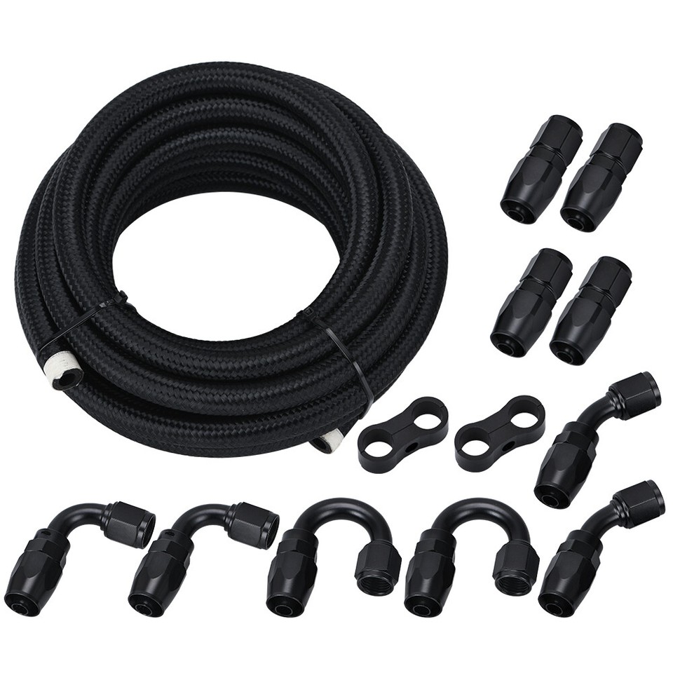 AN6 Fitting Inline Fuel Filter Hose Clip Pipe Line Kit 5M Fuel Petrol ...
