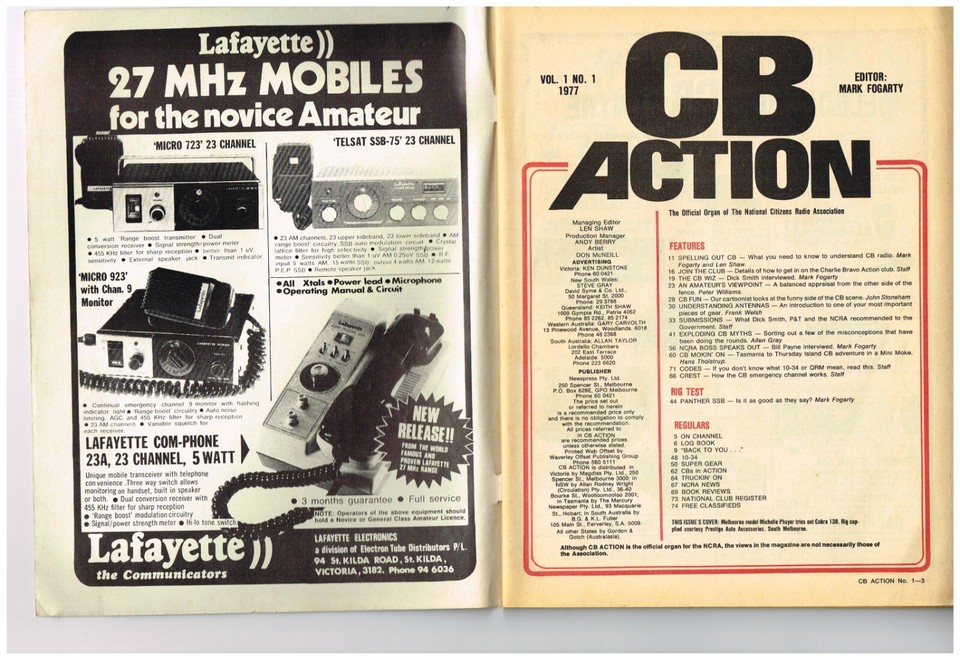 CB Action Magazine , Volume 1 Number 1 , 1977 | eBay