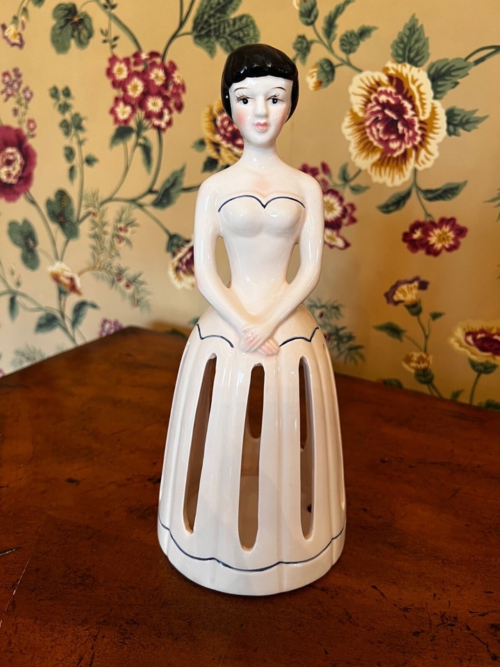 RARE Vintage Lillian Vernon Soft Pink Ceramic Tall Napkin Lady MINT! | eBay
