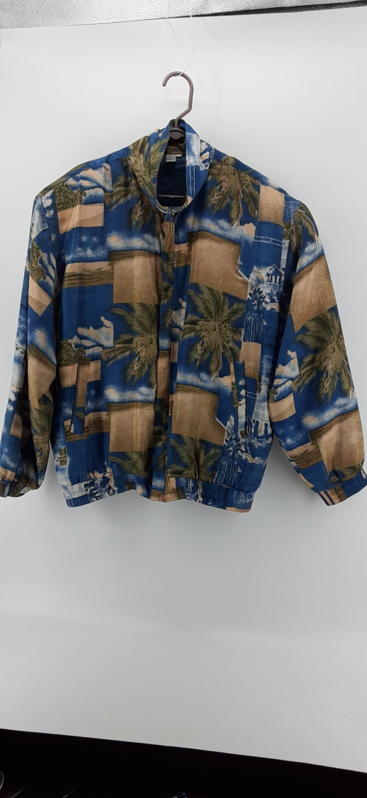 Vintage FUDA International 80s 90s Zip Silk Bomber Pine Trees Jacket ...